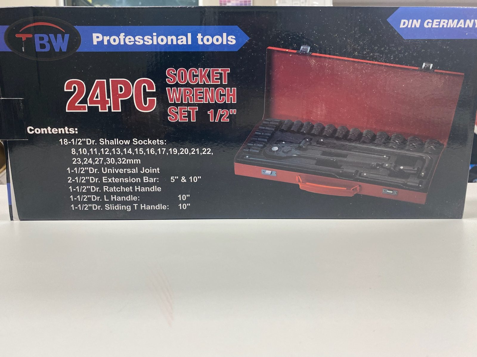 TBW 24PCS PROFESSIONAL TOOL KIT 1/2” - 6 POINT SOCKET WRENCH SET - Pat ...