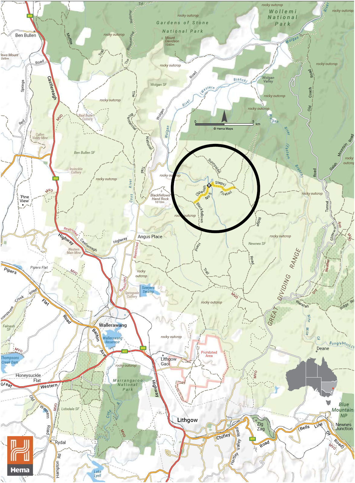 Travel-Newnes State Forest-12-map - Pat Callinan's 4X4 Adventures